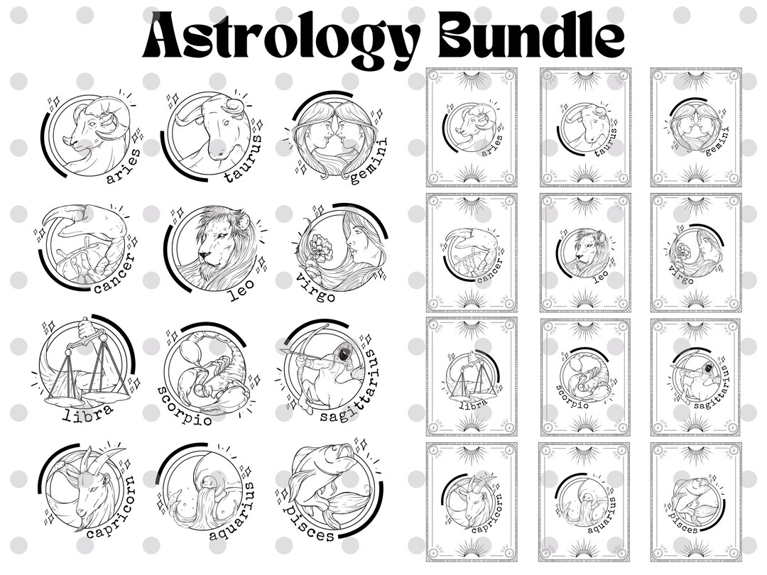 Astrology Zodiac SVG Bundle for DIY Projects and Handmade Products - Etsy