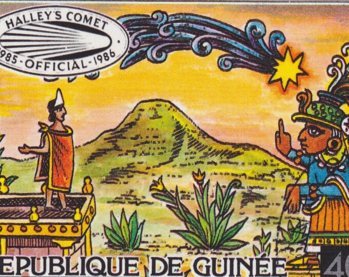 SALE HALLEY'S Comet, MOCTEZUMA Republique De Guinee, Guinea, Official ...