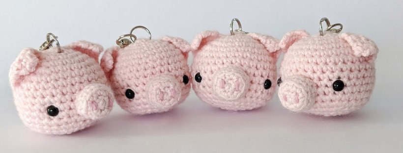 Edmond the pig oink oink piggy keychain pink pig - Etsy.de