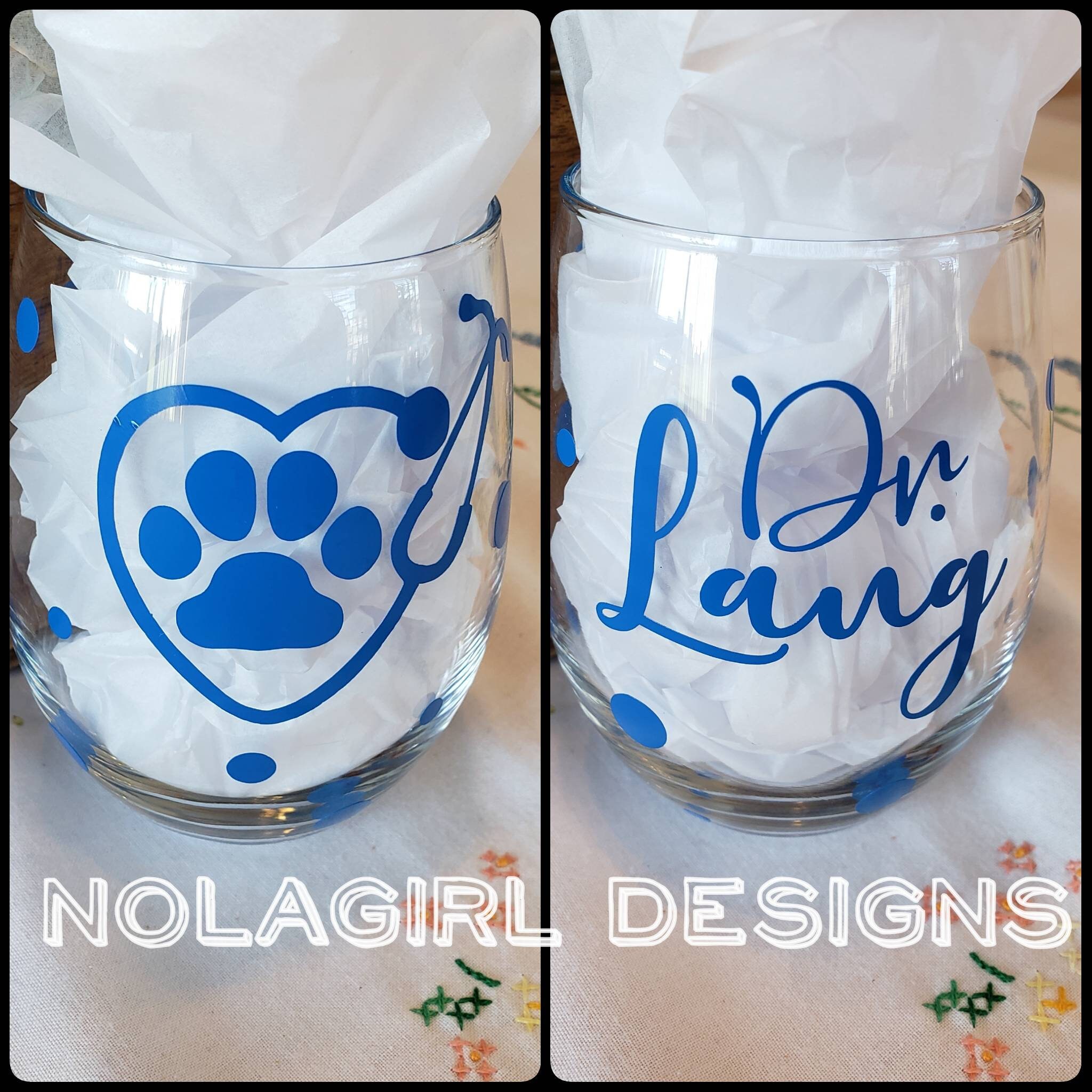 Veterinarian Tech, Veterinarian, Wine Glass, Paws and Stethoscope ...
