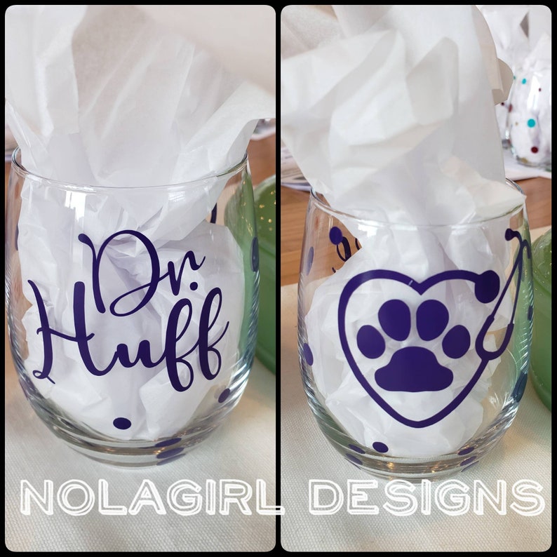 Veterinarian Tech, Veterinarian, Wine Glass, Paws and Stethoscope ...