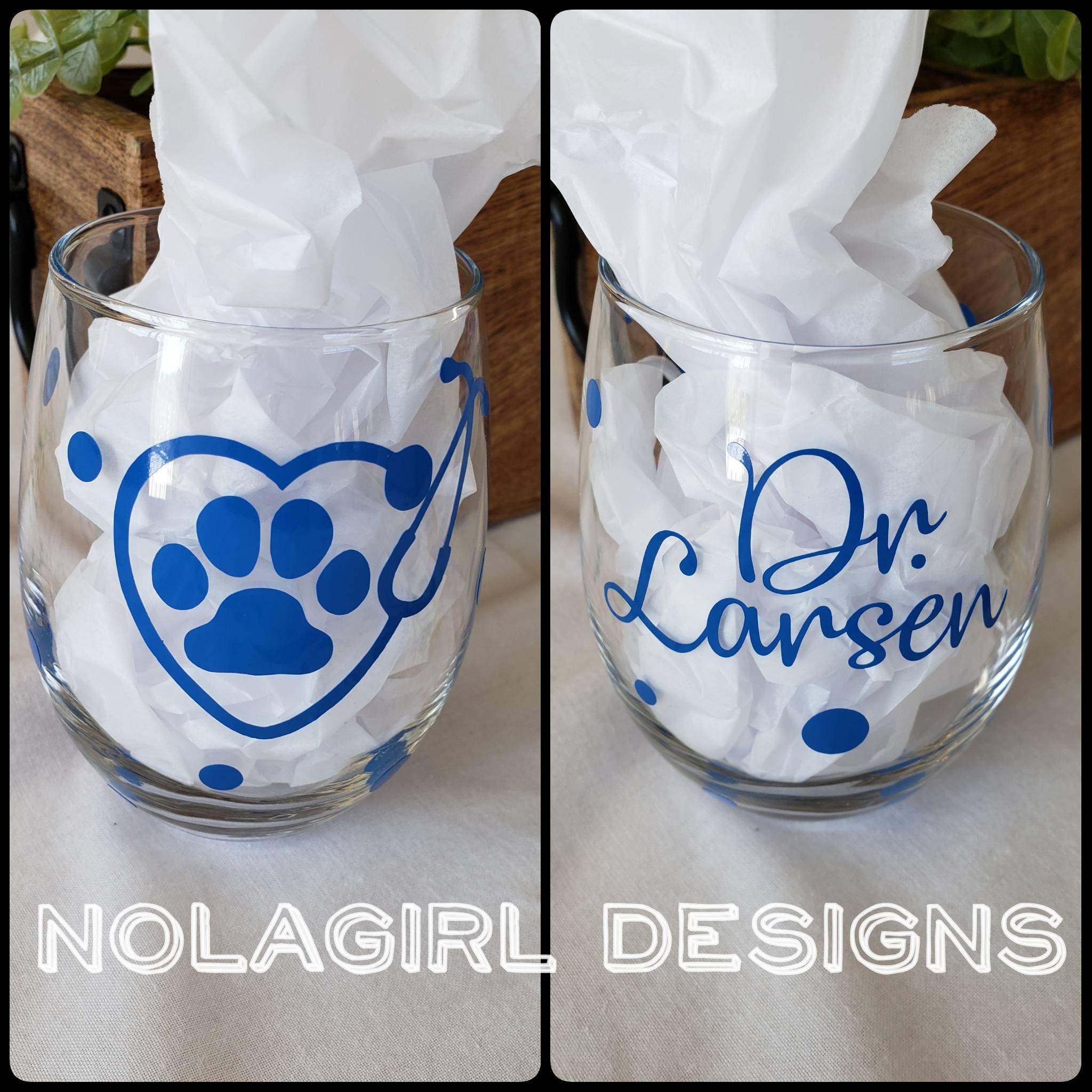 Veterinarian Tech, Veterinarian, Wine Glass, Paws and Stethoscope ...