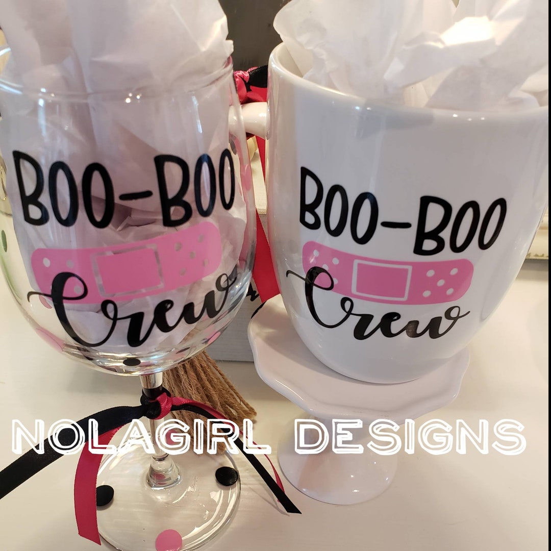 Personalized School Nurse Wine Glass: Boo Boo Crew Gift - Etsy