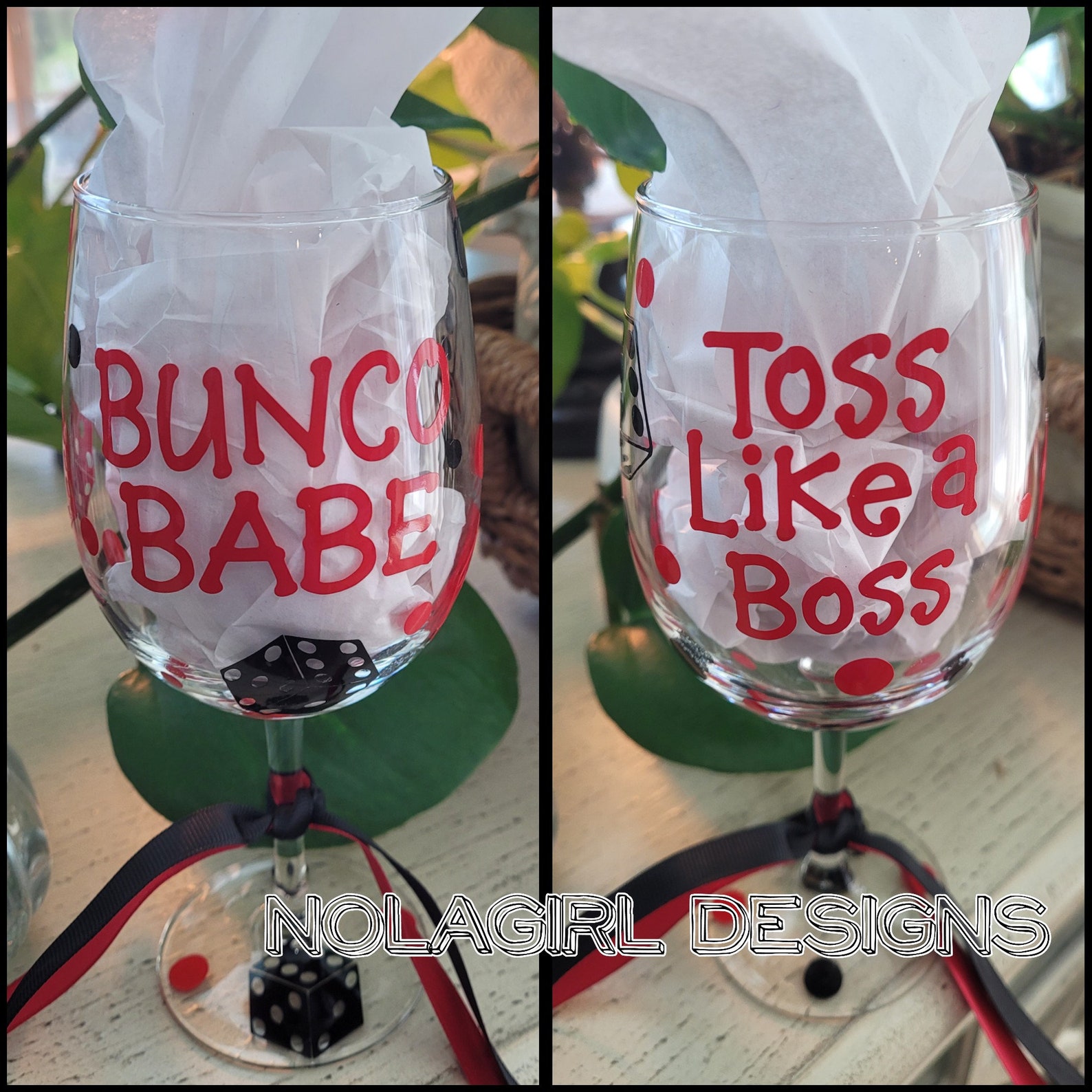 Bunco Wine Glass Bunco Babe I Love Bunco Game Night Queen Etsy