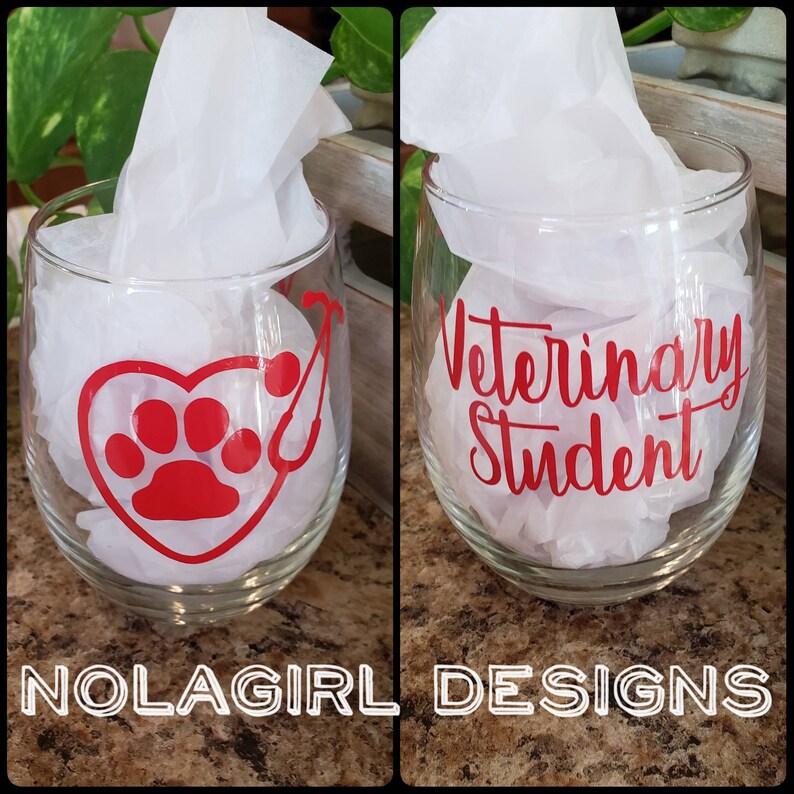 Veterinarian Tech, Veterinarian, Wine Glass, Paws and Stethoscope ...