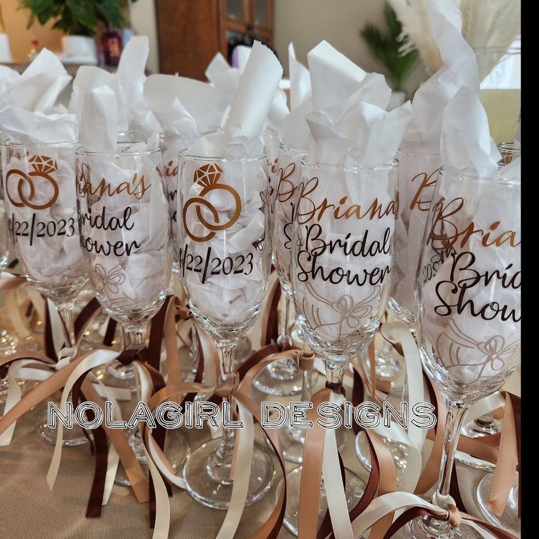 Champagne Glasses, Bridal Shower Favors, Champagne Flutes, Wedding ...