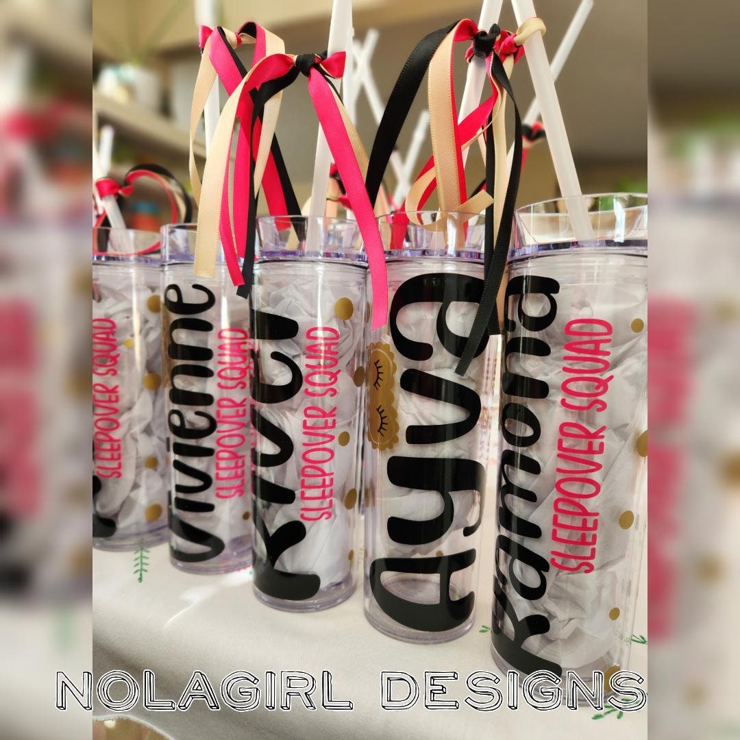 Slumber Party Tumbler, Birthday Party, Sleepover Gift, Party Favor ...