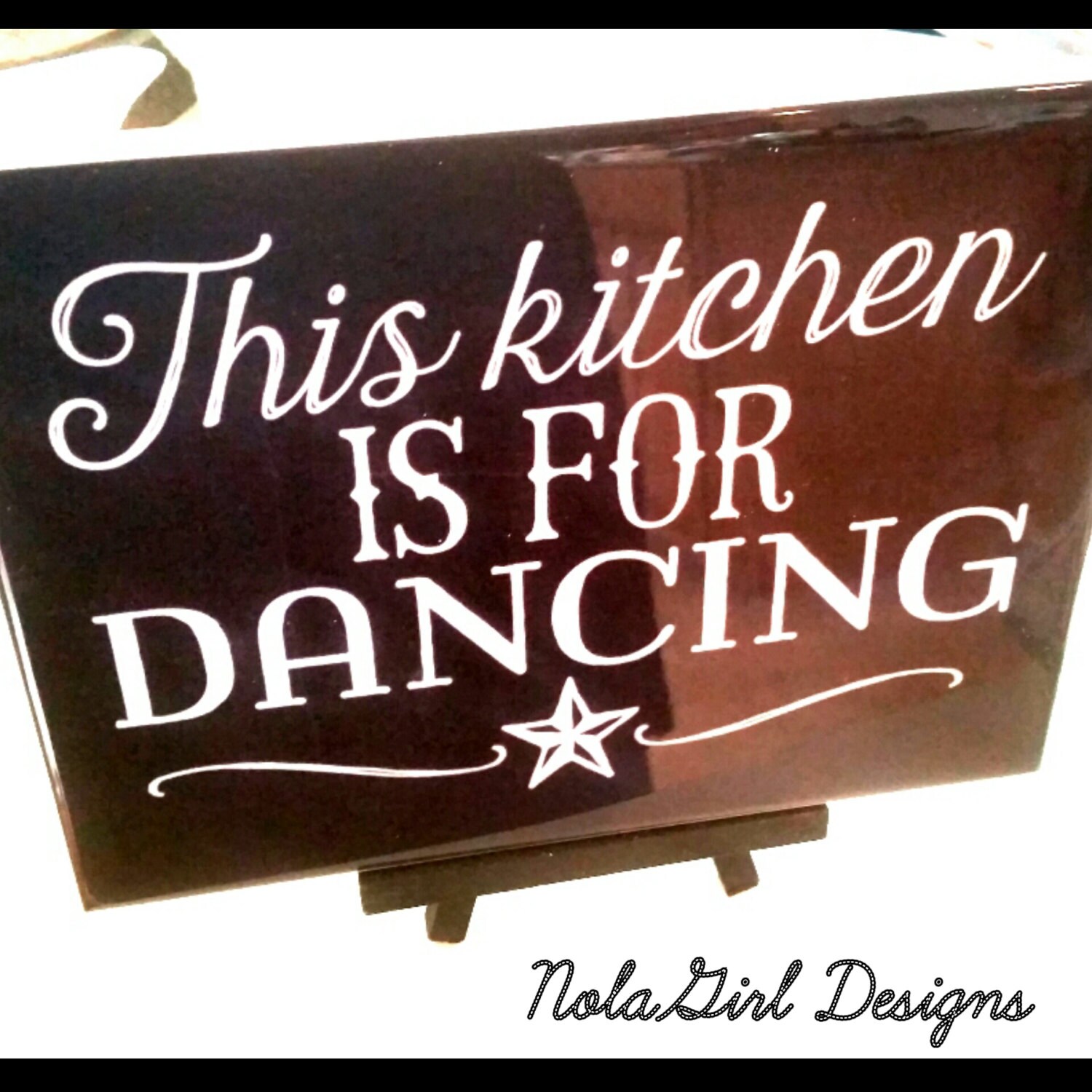 Kitchen DecorationDancing in the kitchen sign black & white | Etsy