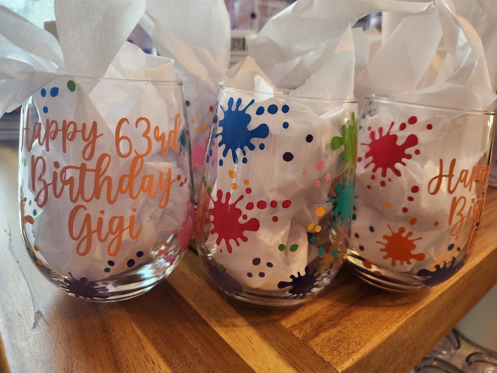 Personalized Paint Splatter Wine Glass: Ladies Night Favors - Etsy