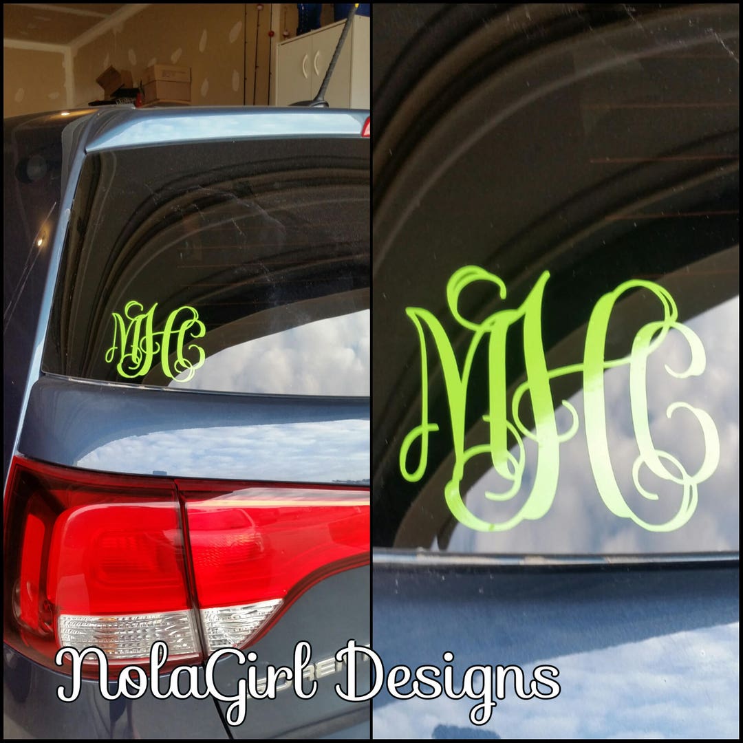 Monogram, Laptop Decal, Sportsbottle Decal, Car Window Decal, Vinyl ...