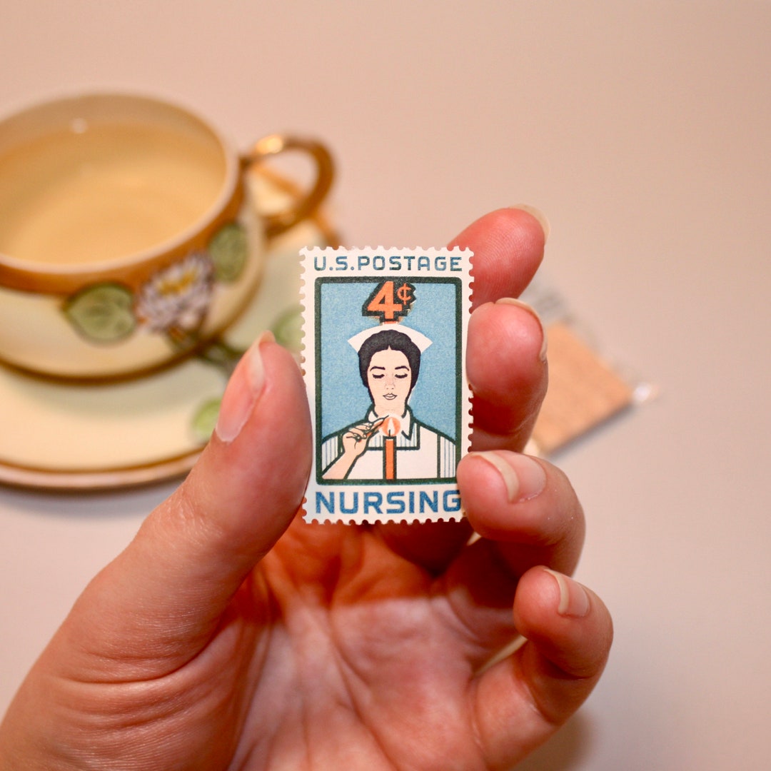 Vintage Nursing Postage Stamp Puzzle by Clif Nelson Miniature Scroll ...