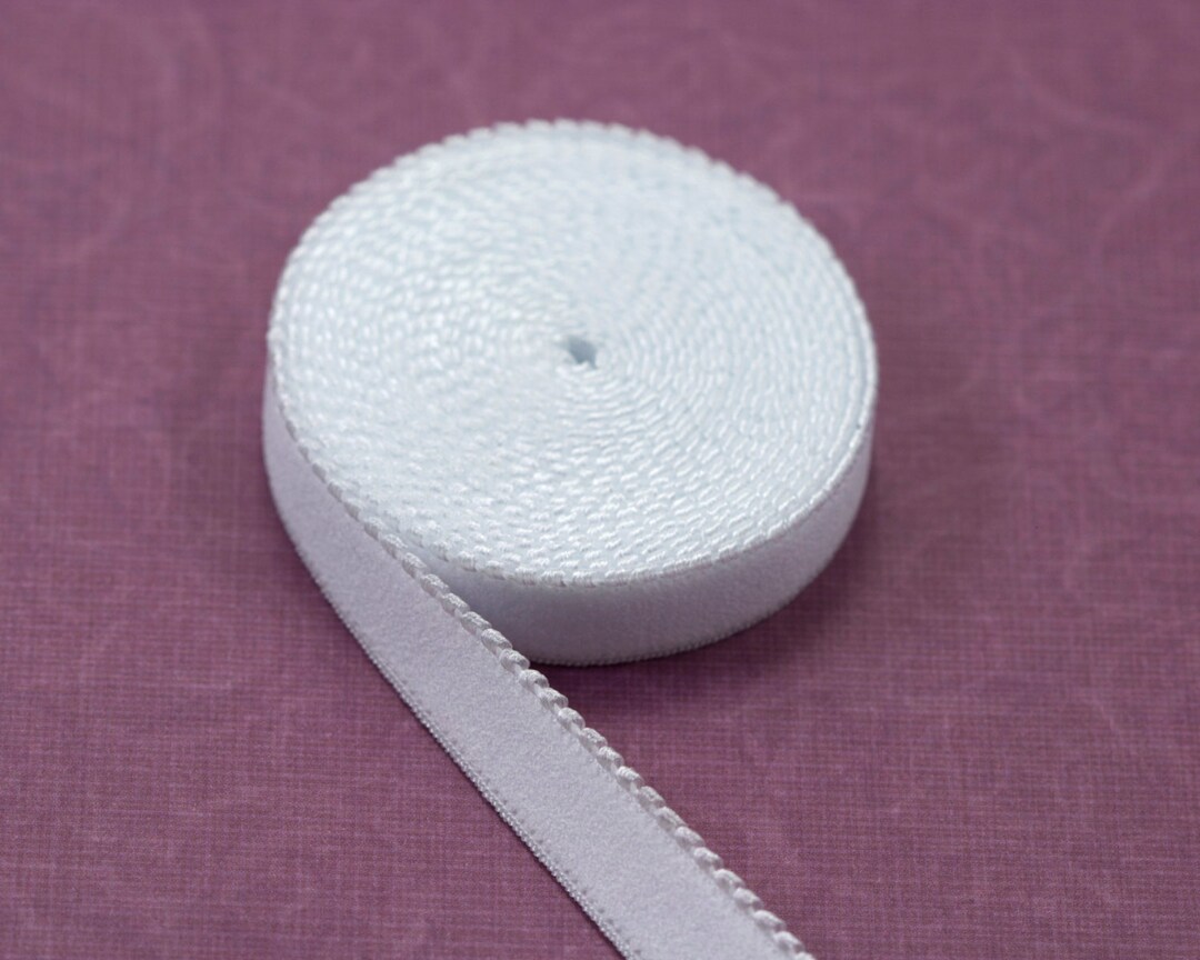 10 Yards 1/2 12mm White Picot Elastic Plush Back Finishing Elastic ...