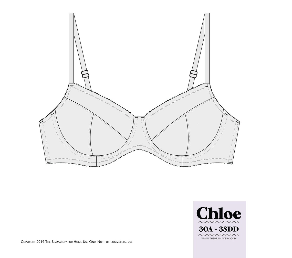 Chloe Underwire Bra Sewing Pattern PDF 30A-38DD by the | Etsy