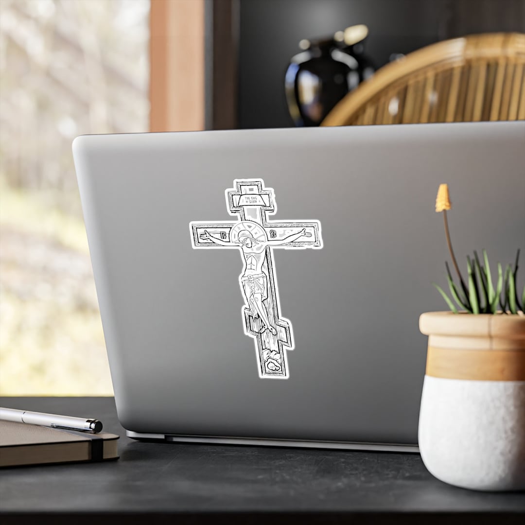 Orthodox Crucifix Sticker, Religious Vinyl Decal, Christian Window ...