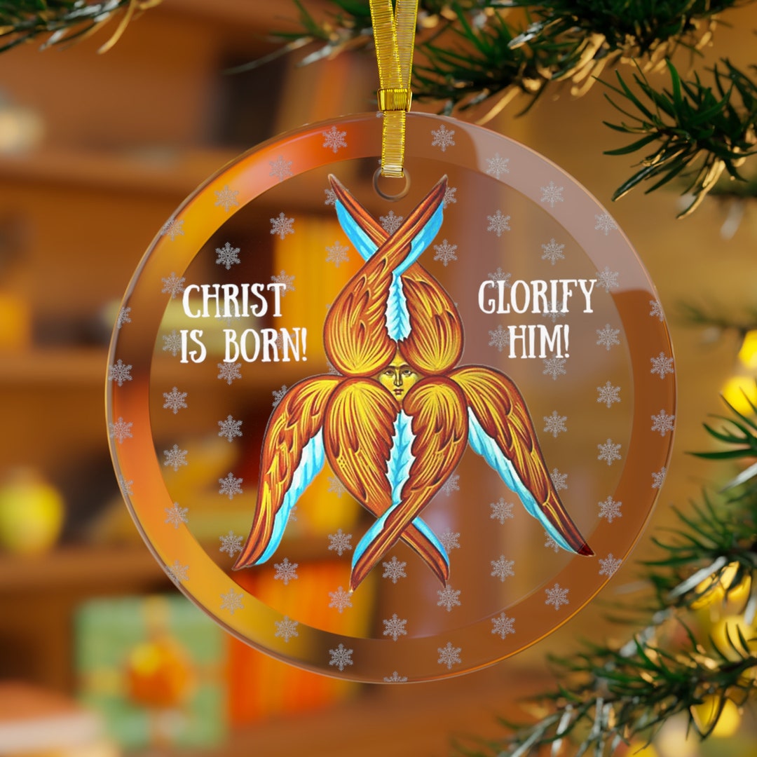 Seraph Snowflake Glass Ornament, Orthodox Nativity Ornament, Christmas ...