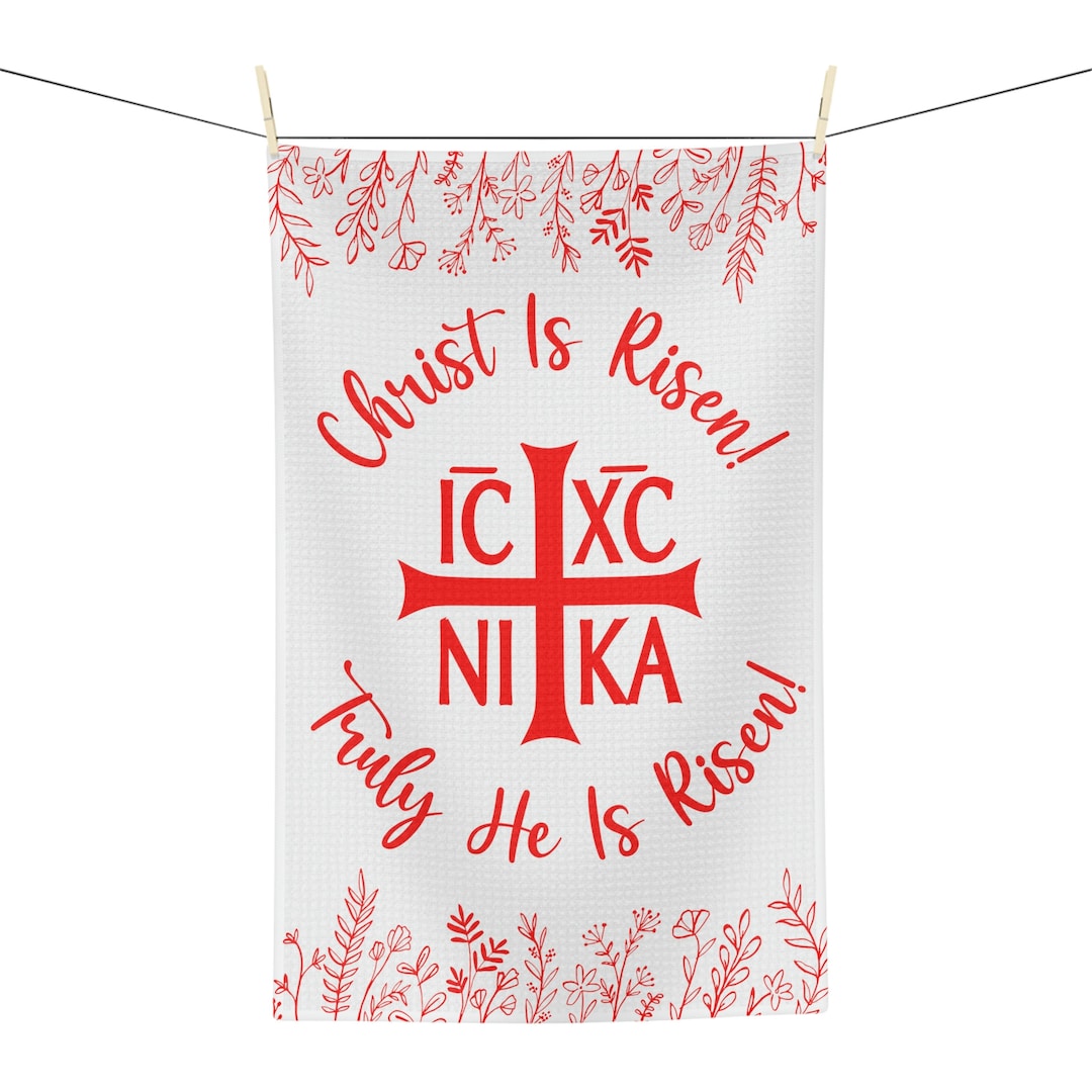 Pascha Basket Cover, Christ is Risen, Truly He is Risen, NIKA Cross ...