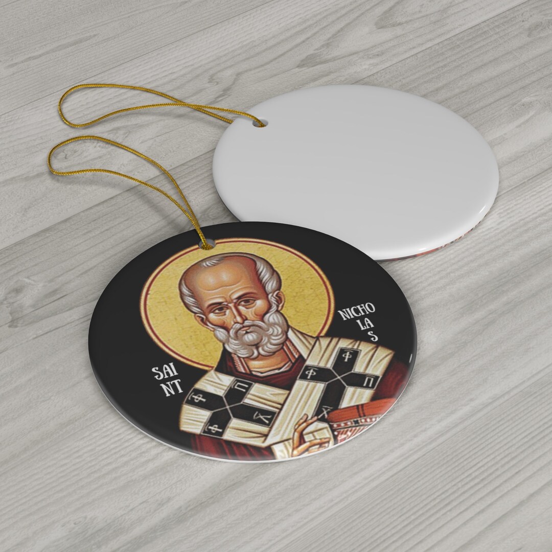 Saint Nicholas Ceramic Ornament, Orthodox Icon, Christmas Decoration - Etsy