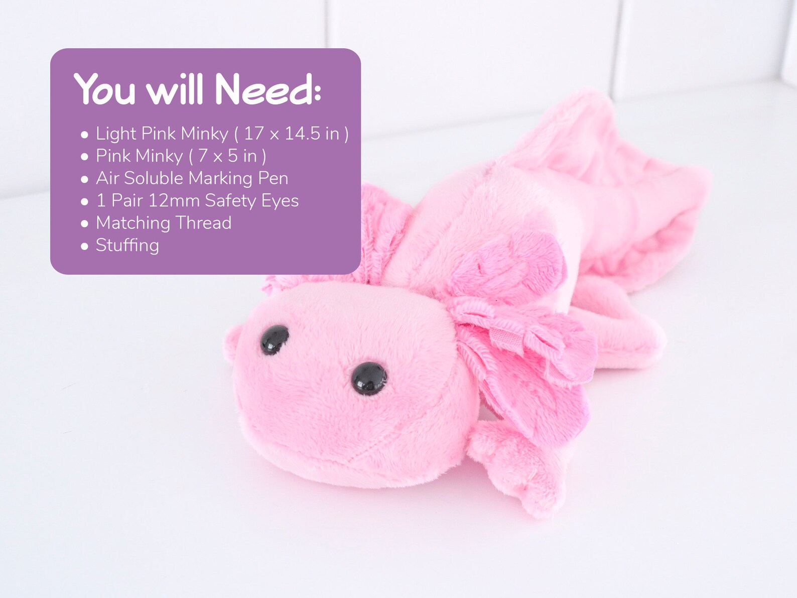 Axolotl Stuffed Animal Sewing Pattern PDF Digital Download - Etsy Canada