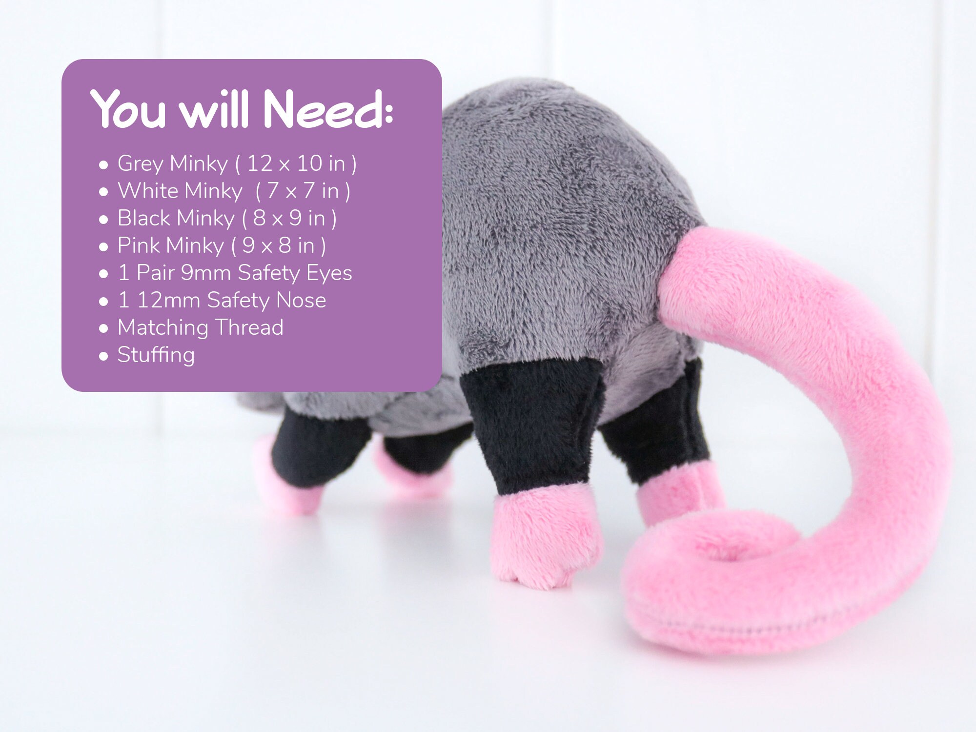 Stuffed Animal Opossum Sewing Pattern PDF Digital Download - Etsy