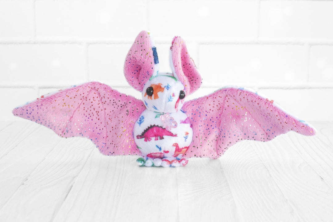 Pink Sparkle Dinosaur Bat Stuffed Animal Plush Toy - Etsy