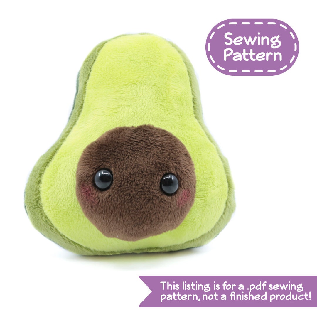 Avocado Plush Sewing Pattern - PDF Digital Download - No Physical Items ...