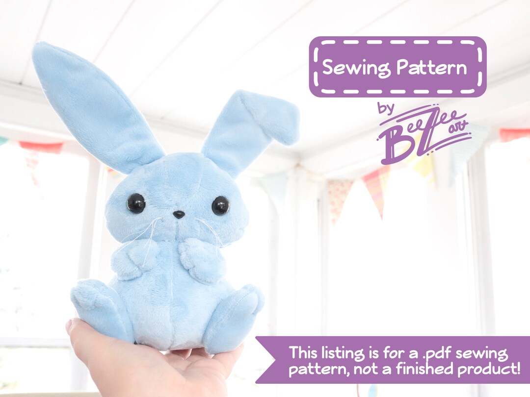 Bunny Stuffed Animal Sewing Pattern PDF Digital Download - Etsy