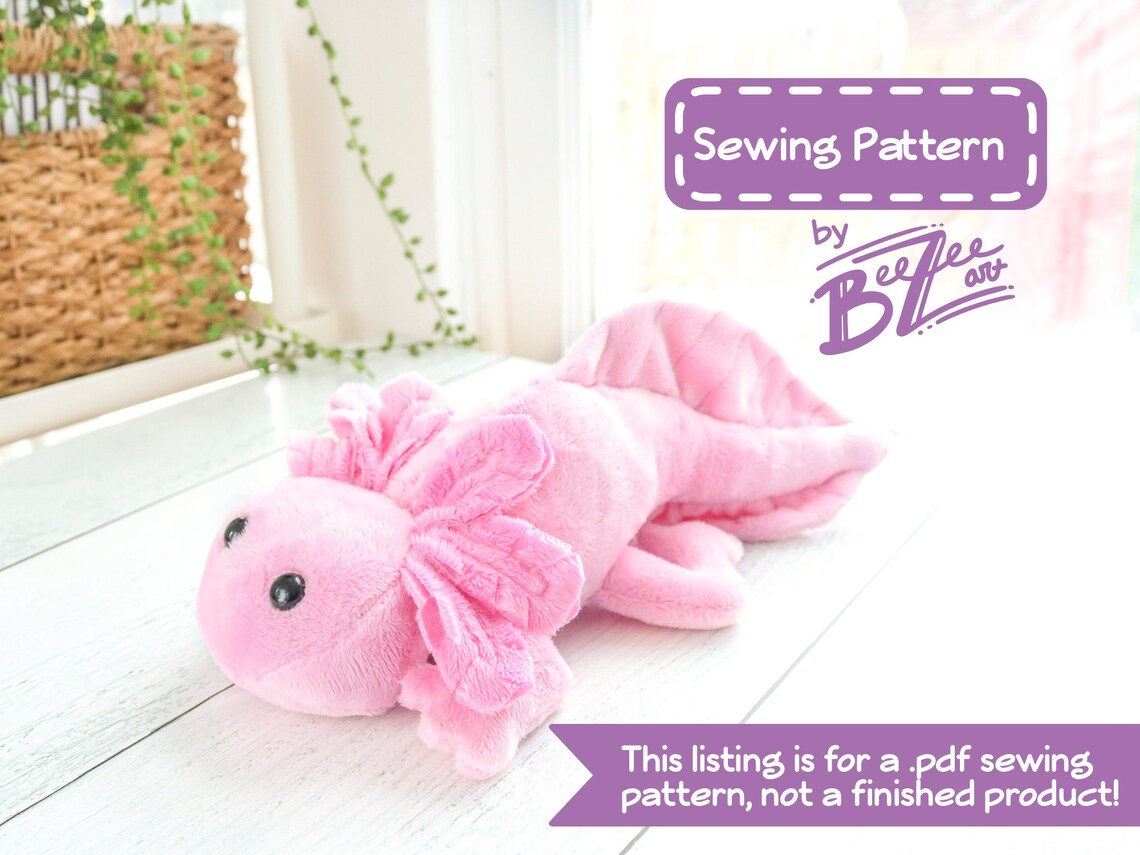 Axolotl Stuffed Animal Sewing Pattern PDF Digital Download - Etsy Canada