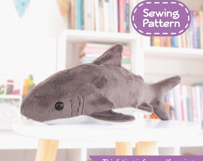 Shark Plush Sewing Pattern - Instant Download PDF - Etsy Canada