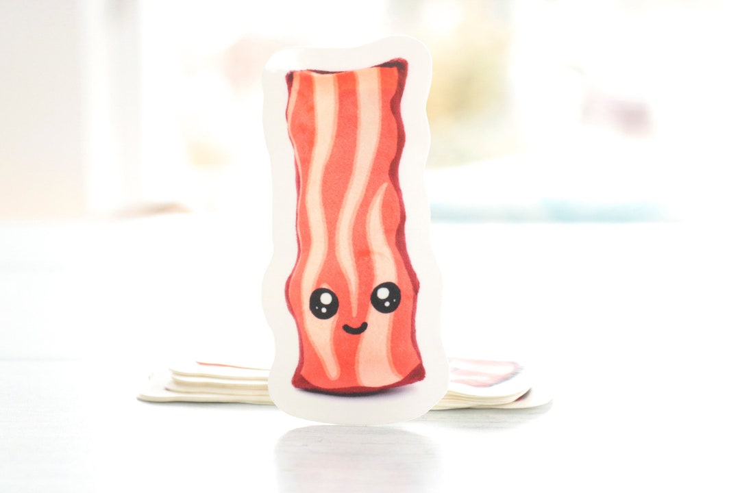 Happy Bacon Plush Sticker - Glossy Vinyl Sticker - 1.6 X 3.1 Inches - Etsy