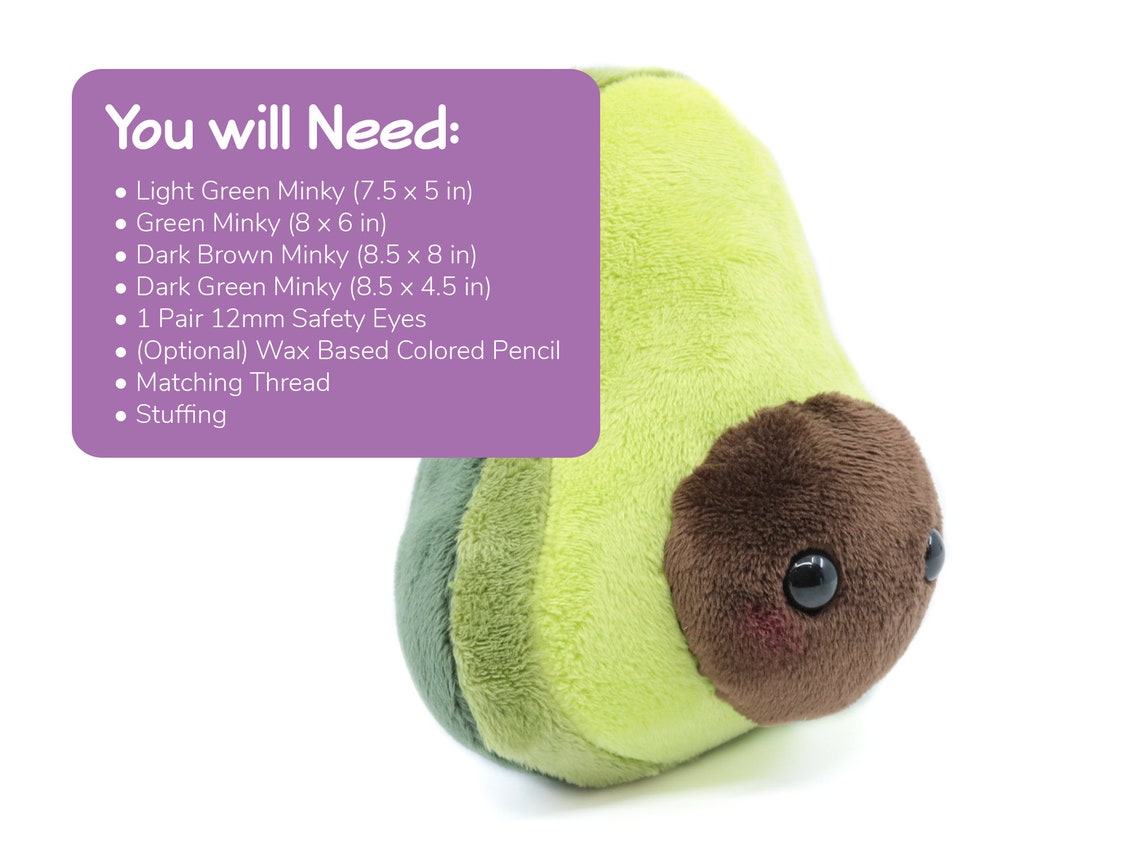 Avocado Plush Sewing Pattern PDF Digital Download Plush - Etsy