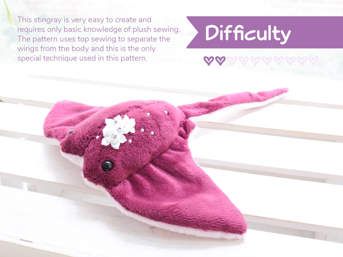 Stuffed Animal Stingray Sewing Pattern PDF Digital Download | Etsy Canada
