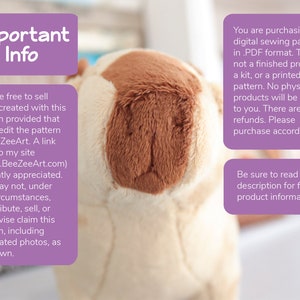 Capybara Stuffed Animal Sewing Pattern PDF Digital Download Plush ...