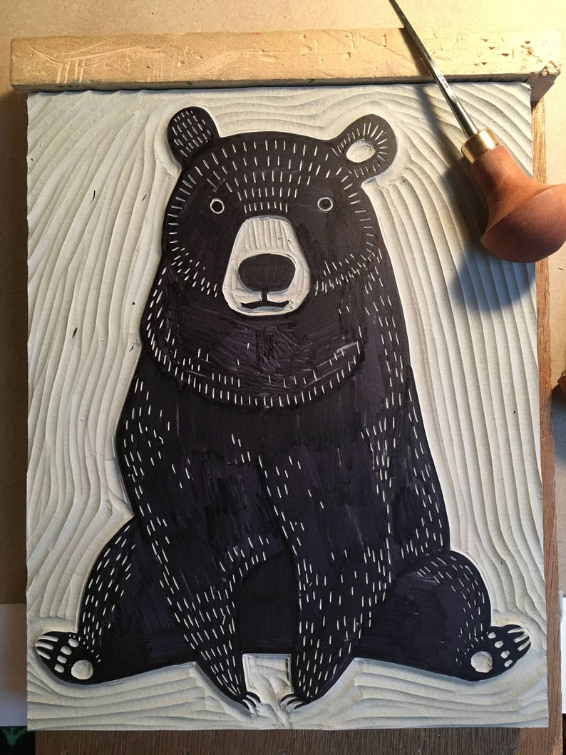 Handmade Linoleum Block Print - Etsy