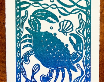 Handmade Linoleum Block Print - Etsy