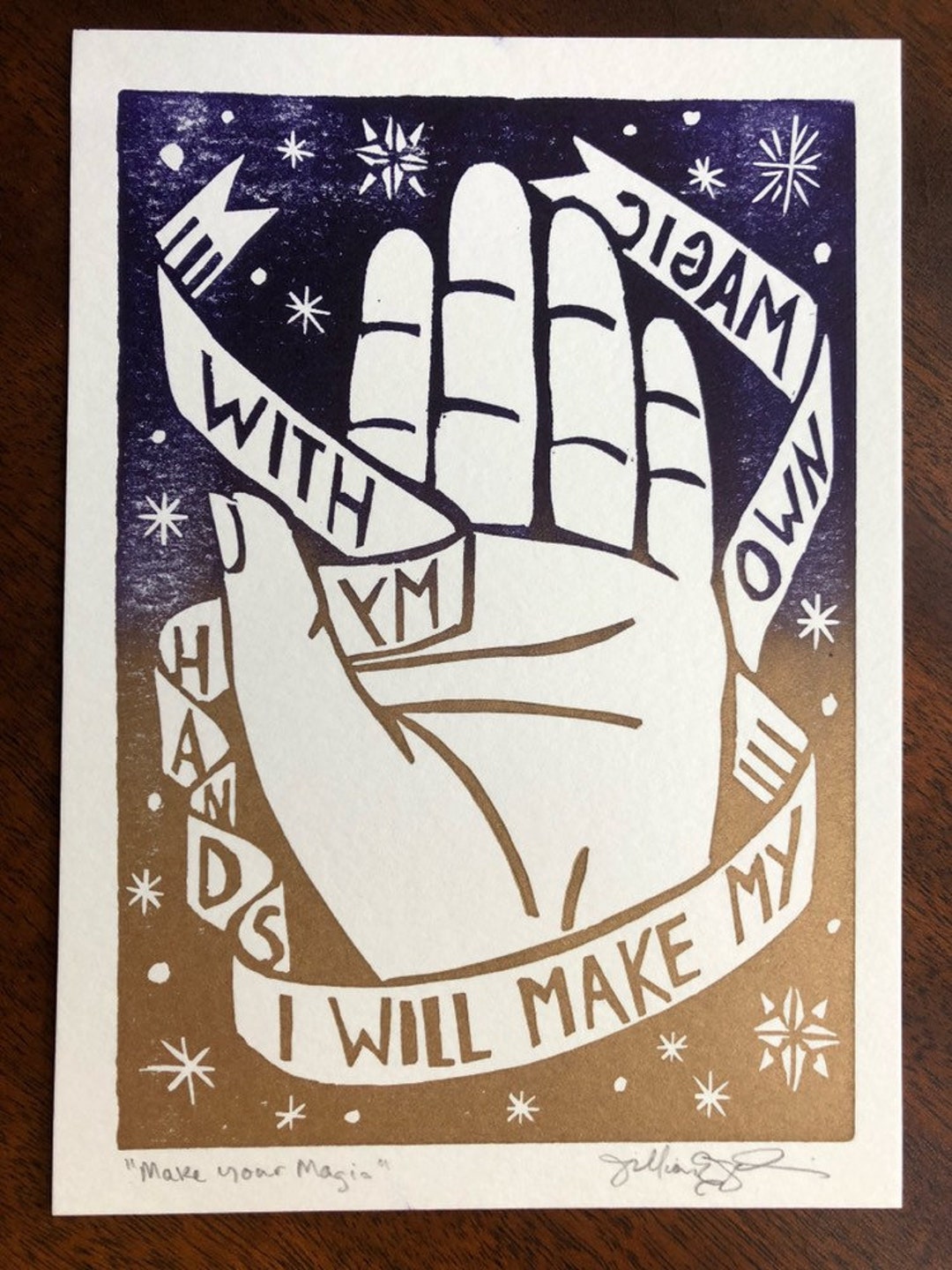 Linoleum Block Print, Make Yourmagic 5" X 7" - Etsy