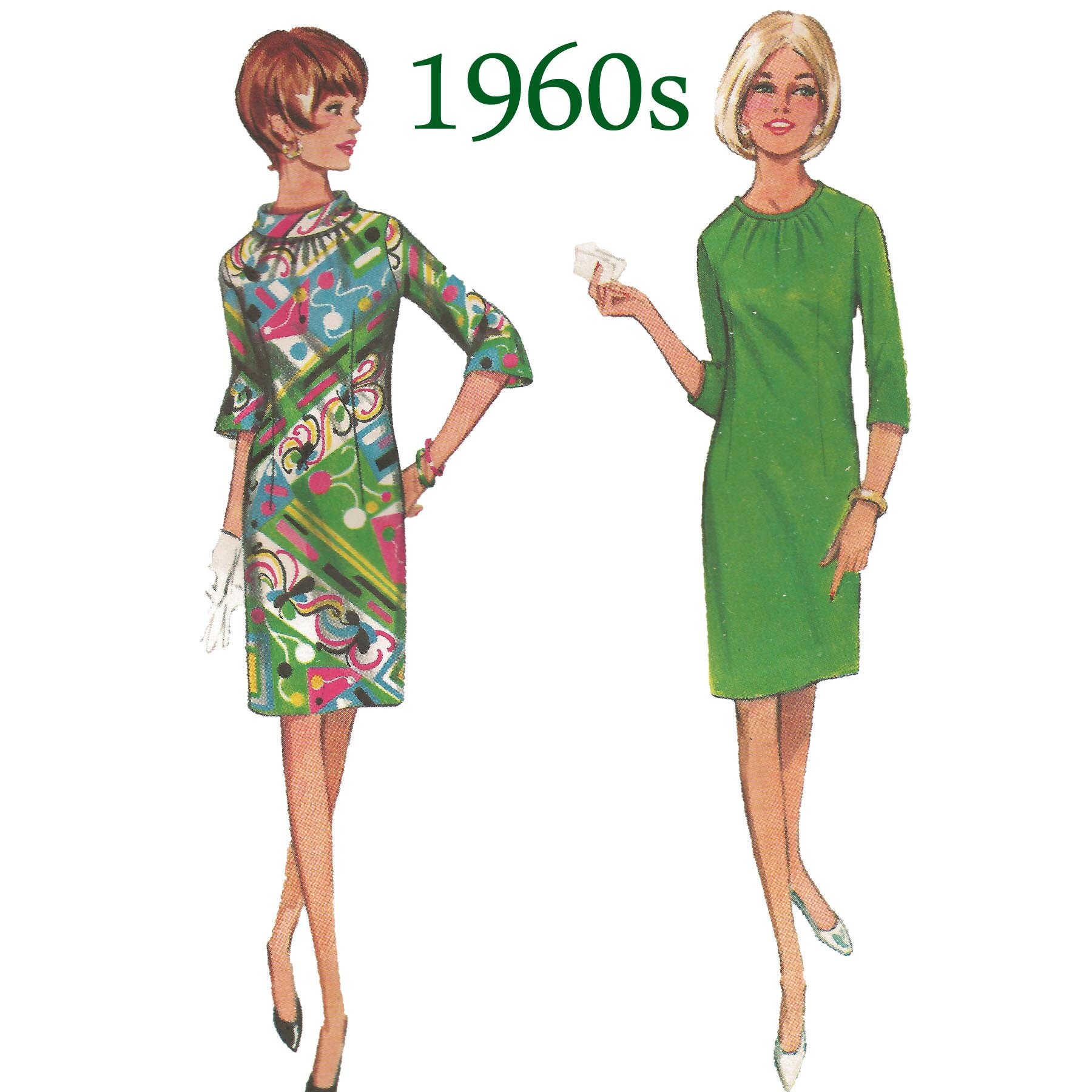 1960s One-piece Dress Sewing Pattern Bust 34 Butterick 4312 - Etsy