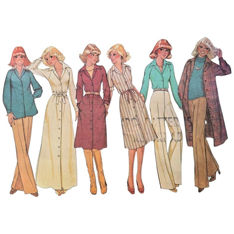 Mccall’s 5710 Shirt Dress Shirt-jacket Shirt Pants Vintage Sewing ...