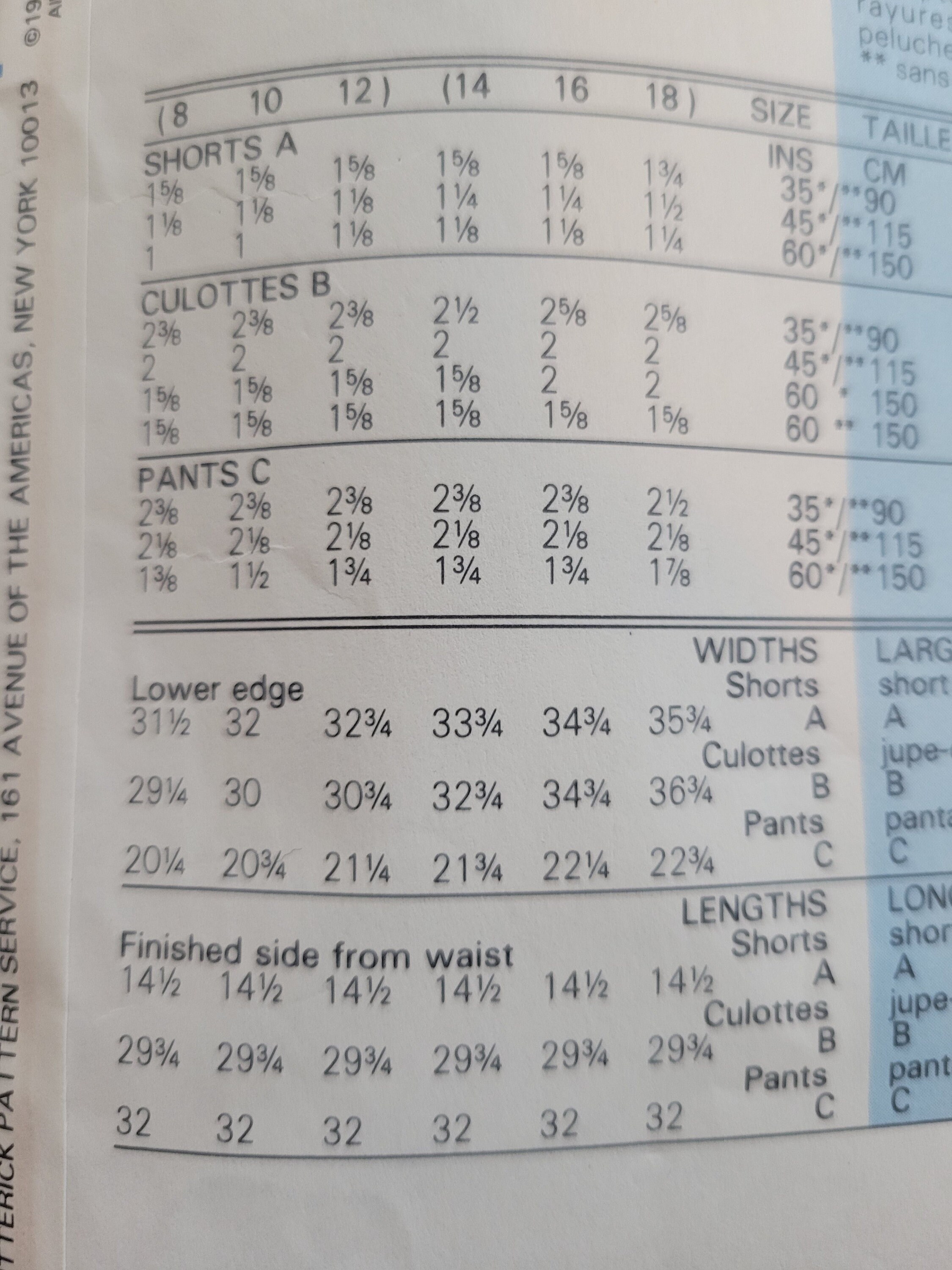 1980s Womans' Crop Cargo Pants, Gaucho and Shorts Sewing Pattern Sizes ...