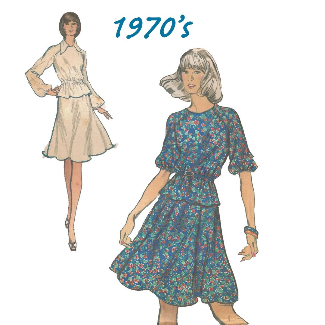 1970s Vintage Misses' Top and Skirt Sewing Pattern UNCUT Bust 38 Vogue ...