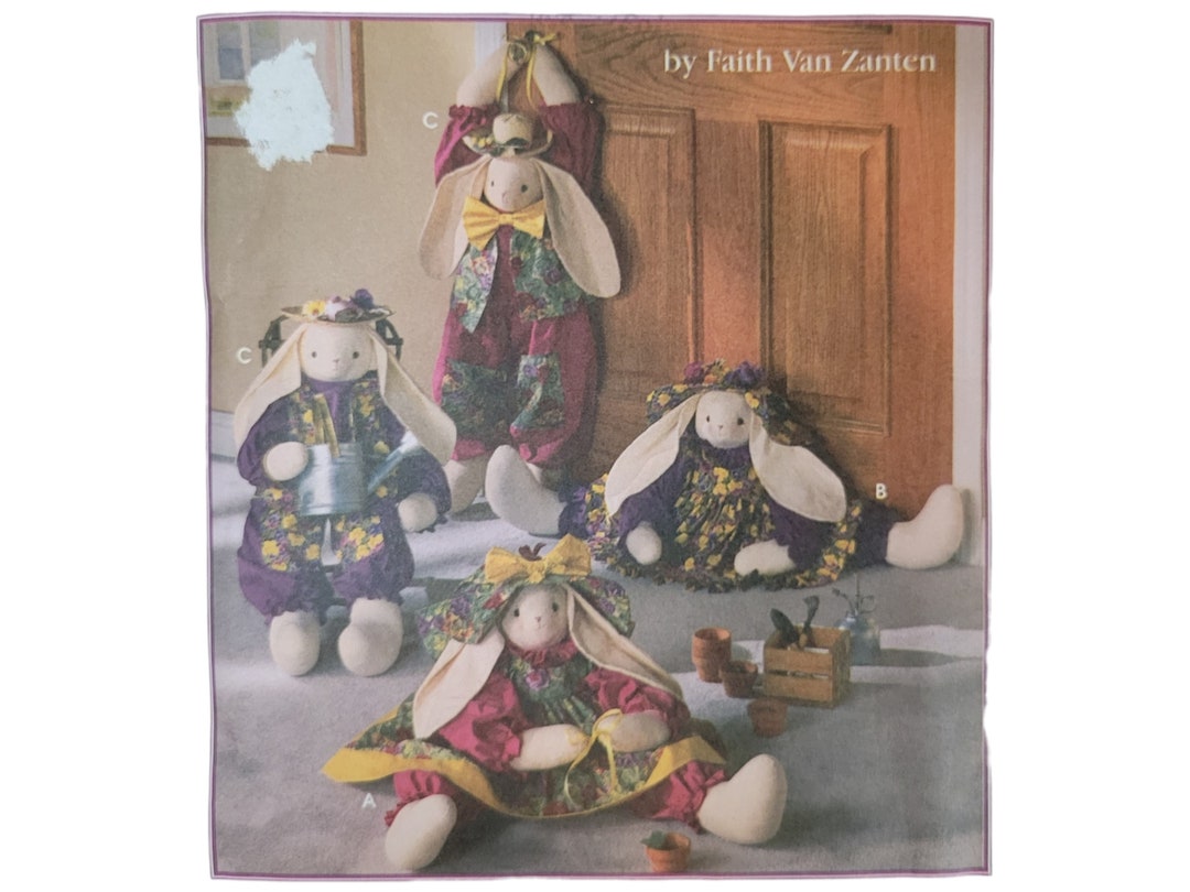 1995 Faith Van Zanten 28" Draftstopper or Decorative Bunny and Clothes ...
