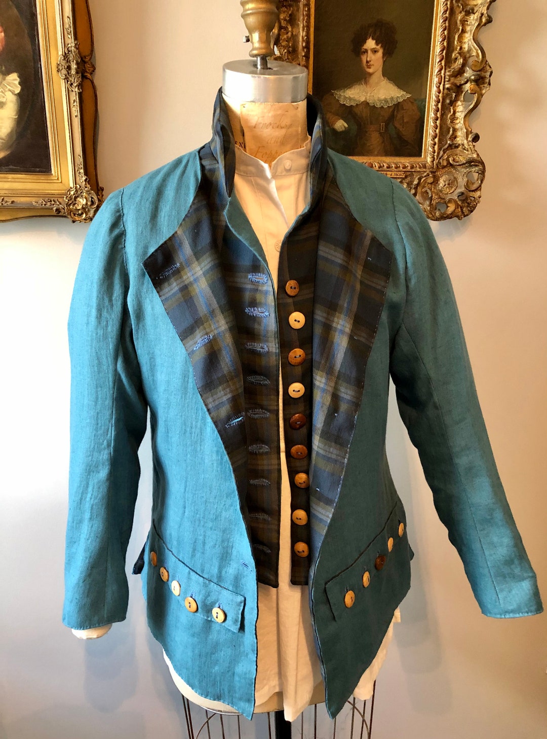 OUTLANDER 18th Century Frock Coat Scottish Highland Jacobite Pirate ...