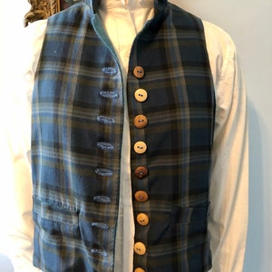 18th Century Style Scottish Highland Tartan Cotton Waistcoat Vest ...