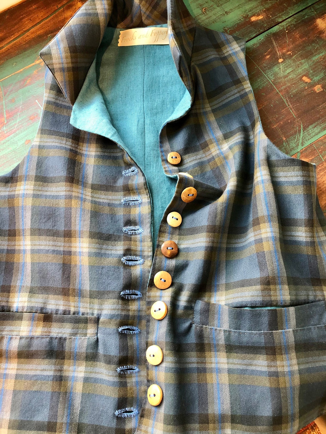 18th Century Style Scottish Highland Tartan Cotton Waistcoat Vest ...