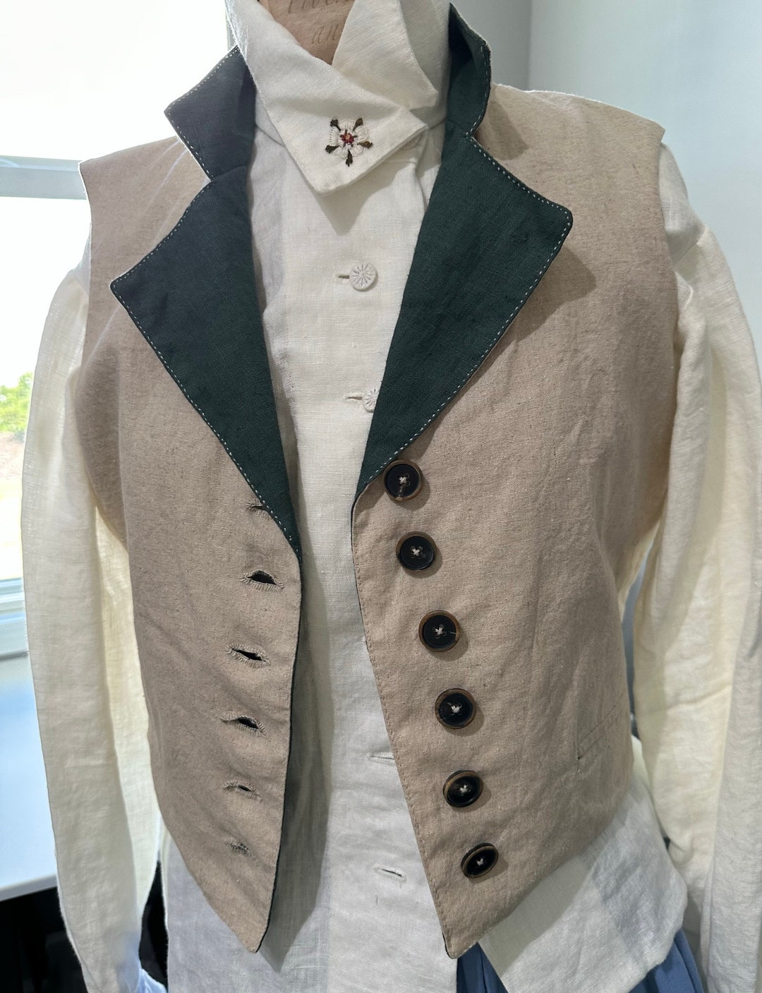 Renaissance Style Linen Vest & Fall Front Breeches Hand ...