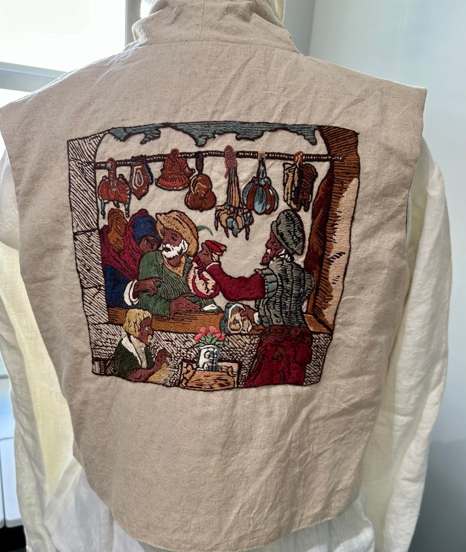 Renaissance Style Linen Vest & Fall Front Breeches Hand ...