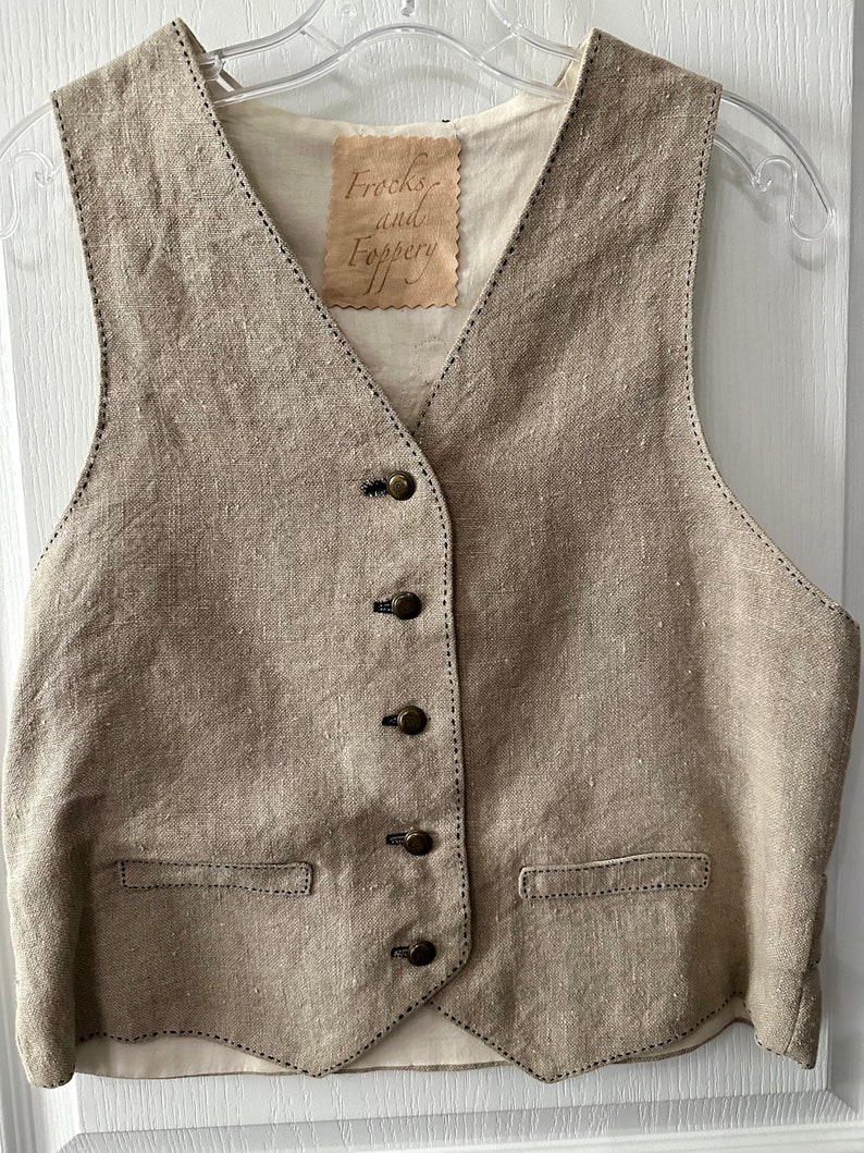 Lady Gosford Vintage Edwardian Style Linen Waistcoat Vest Victorian ...