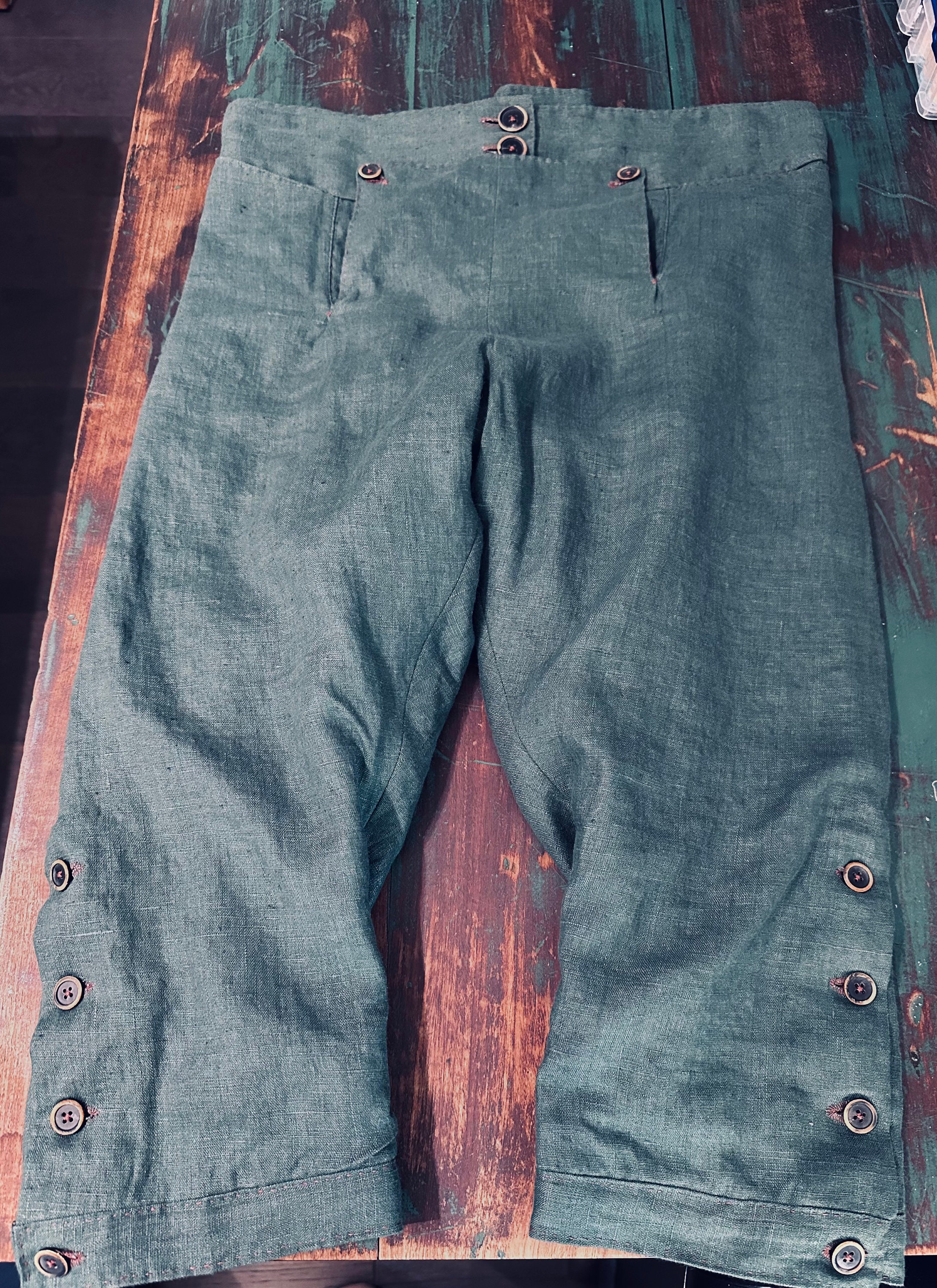 Renaissance Style Linen Vest & Fall Front Breeches Hand ...