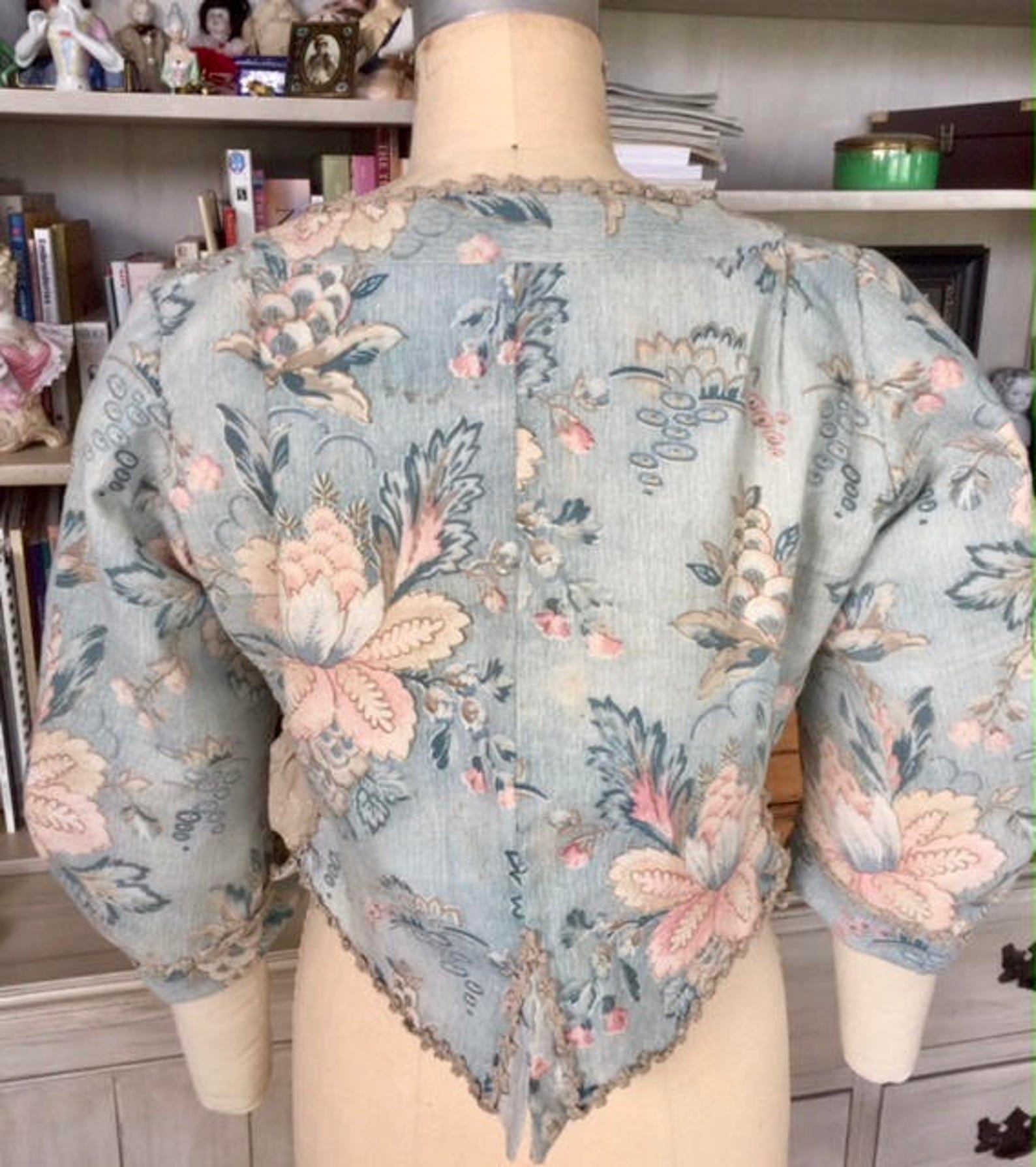 18th Century Style Caracao Jacket Vintage Linen Silk Ribbon - Etsy