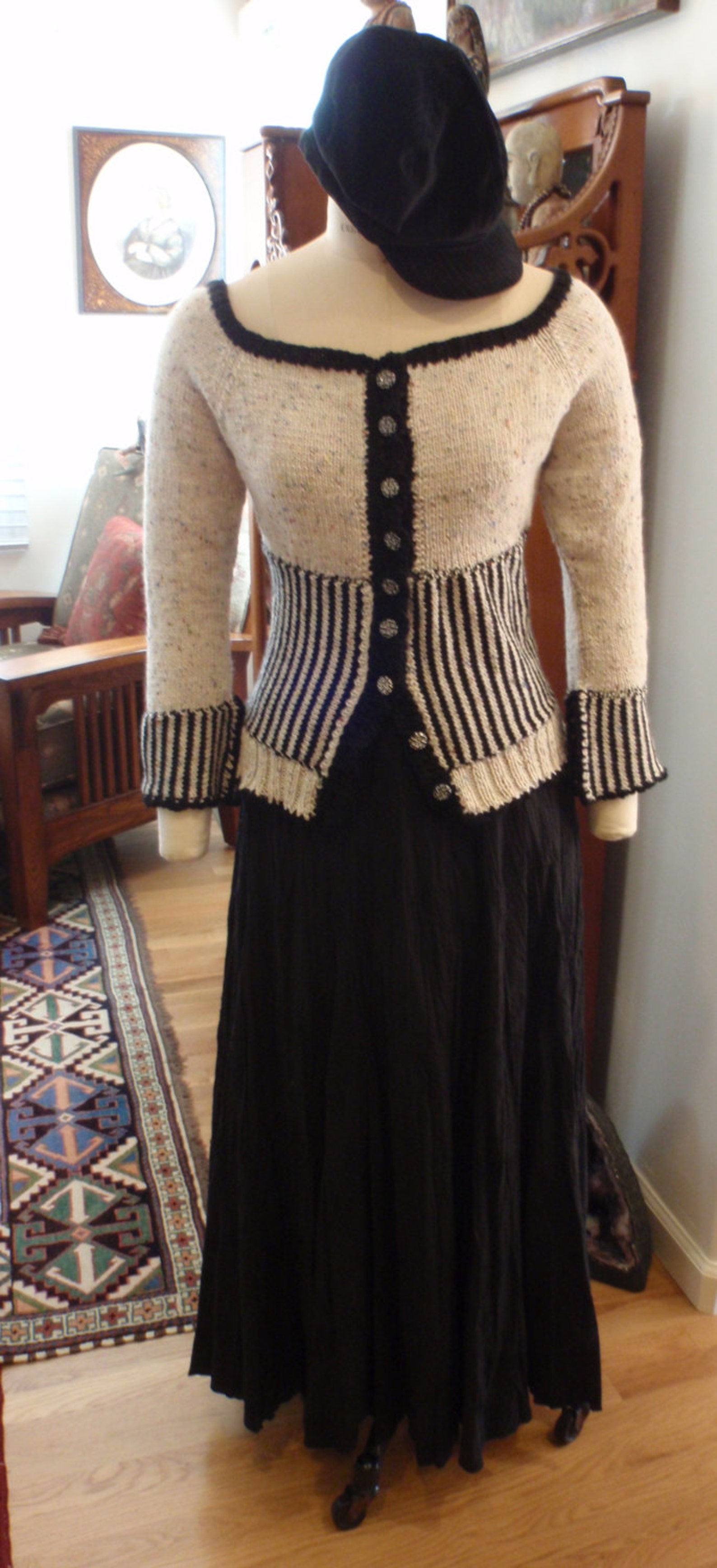 NIGHT CIRCUS Hand Knit Cardigan Victorian Vintage Style - Etsy