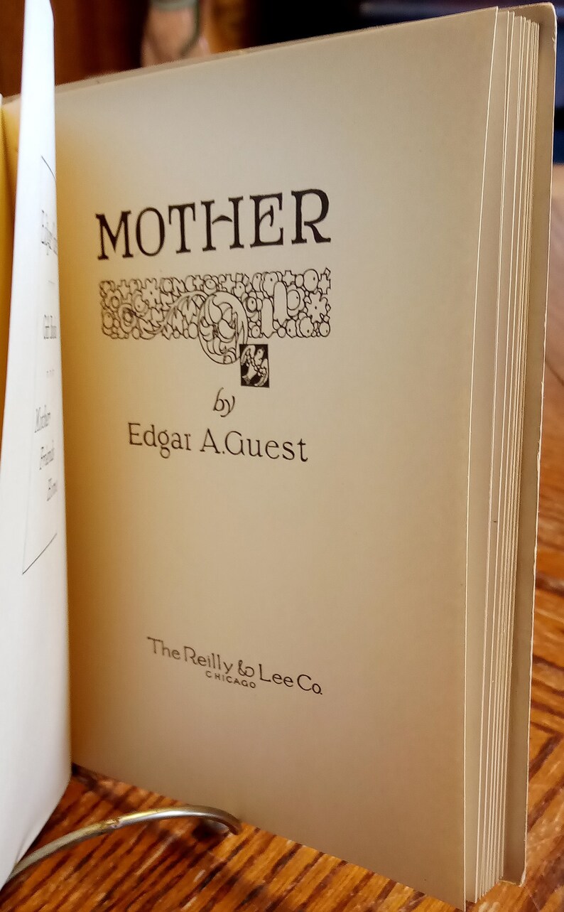 1920s Poetry Book; "mother" by Edgar A Guest; 1st Edition, 1925; Mother ...